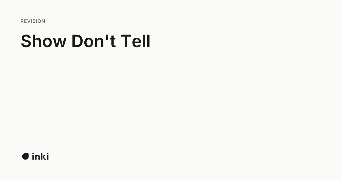 Show Don't Tell: A Practical Revision Guide